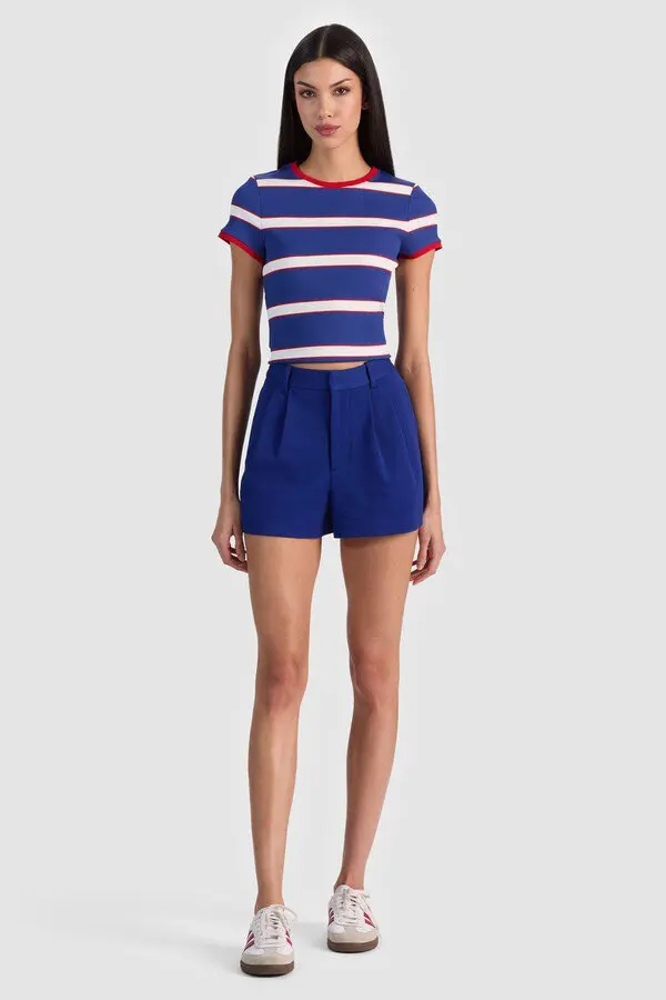 Alice + Olivia Conry Pleated Shorts - Blue