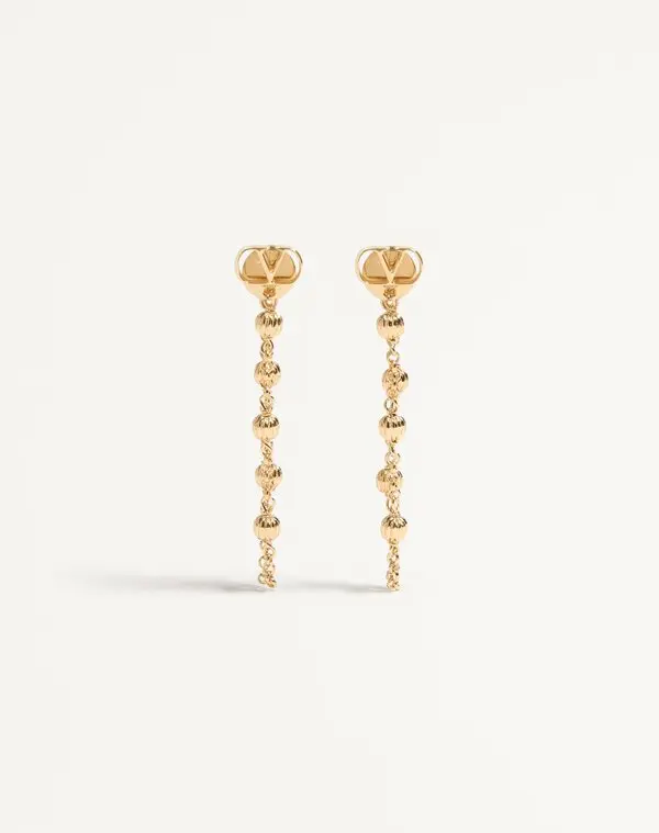 Valentino Garavani Vlogo Signature Metal Dangle Earrings - Gold