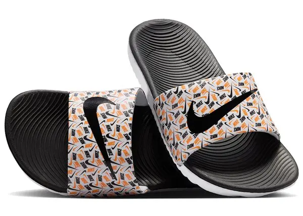Nike Kawa Slide - White/total Orange/black