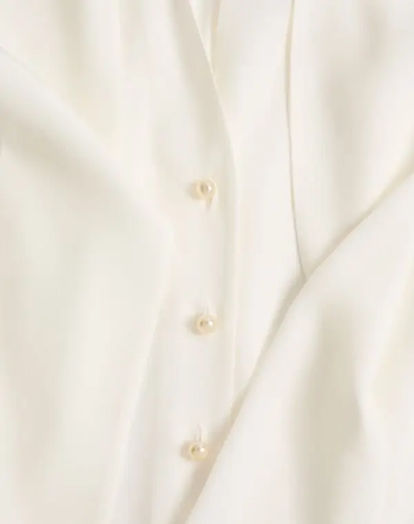 Valentino Garavani Crepe De Chine Shirt With Neck Scarf - Ivory