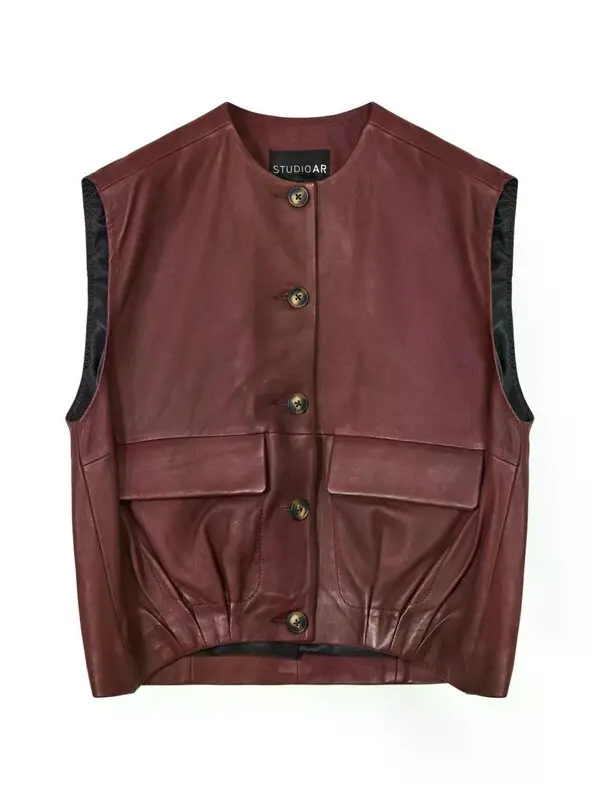 STUDIO AR Button Pocket Jacket - Brown