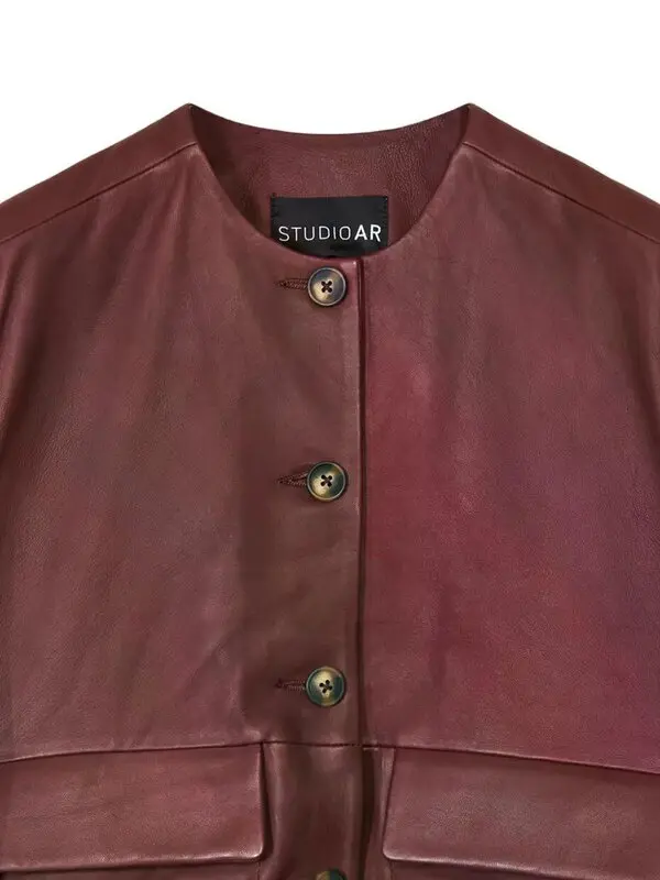 STUDIO AR Button Pocket Jacket - Brown