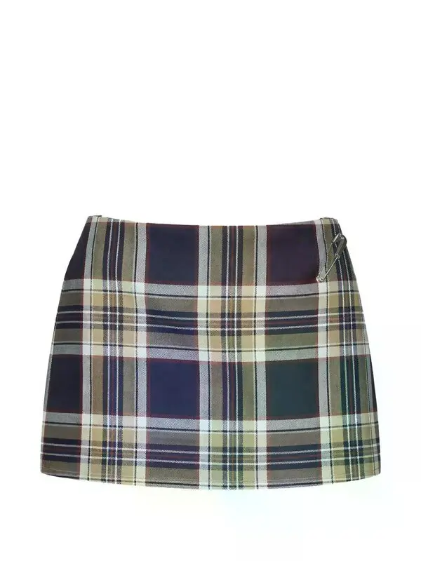 FRAME Plaid A-line Mini Skirt