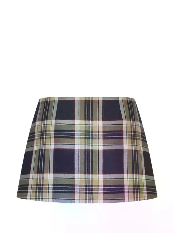 FRAME Plaid A-line Mini Skirt