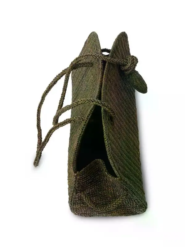 Jacquemus Raffia Shoulder Bag With Knotted Detail - Green
