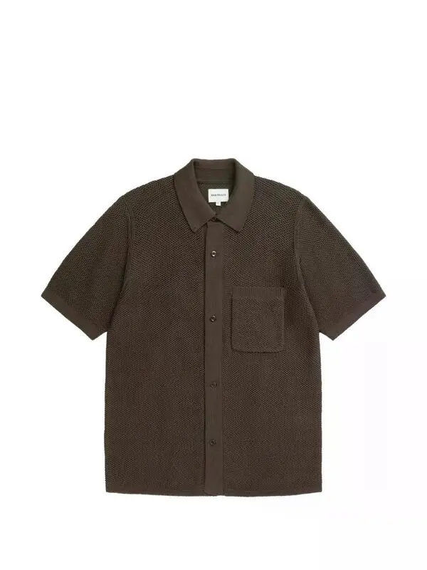 Norse Projects Pocket Knitted Shirt - Brown
