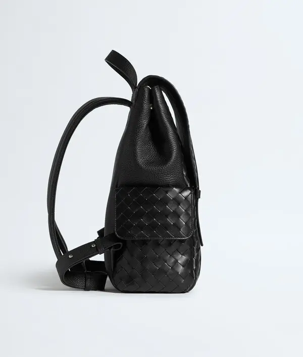 Bottega Veneta Intrecciato Leather Backpack - Black