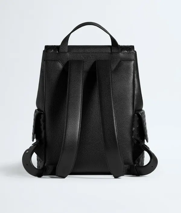 Bottega Veneta Intrecciato Leather Backpack - Black