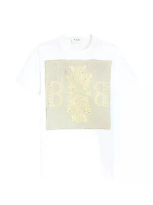 BARRIE Logo Cashmere-patch T-shirt - White
