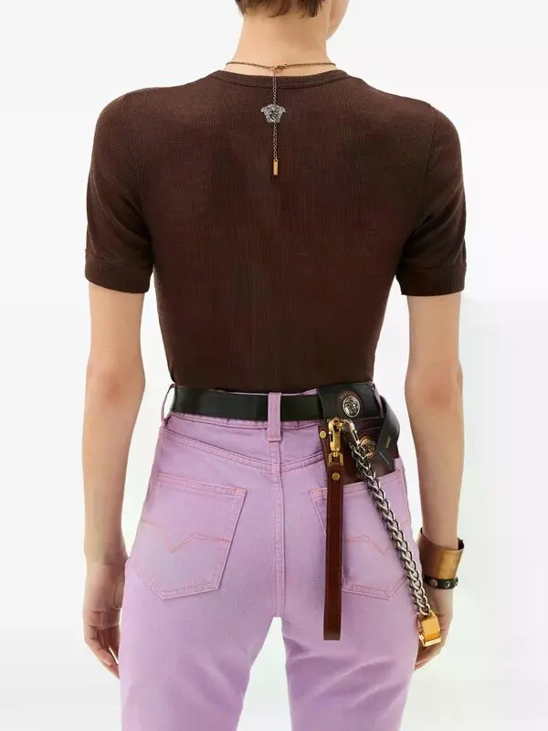 Versace Ribbed T-shirt - Brown