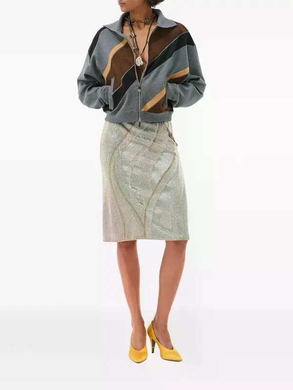 Versace Panelled Zip-up Cardigan