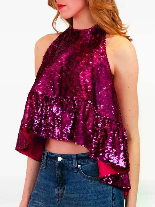 Azeeza Sequin-embellished Top - Pink