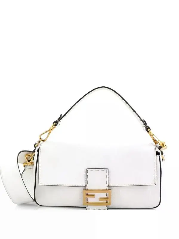 Fendi Selleria Baguette Nm Bag Leather Medium - White