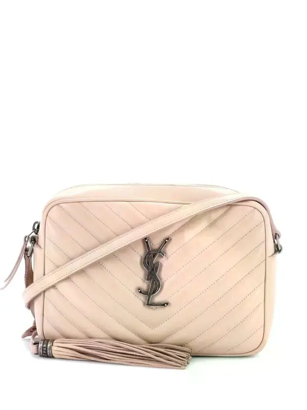 Saint Laurent Lou Camera Bag Matelasse Chevron Leather Small - Neutrals