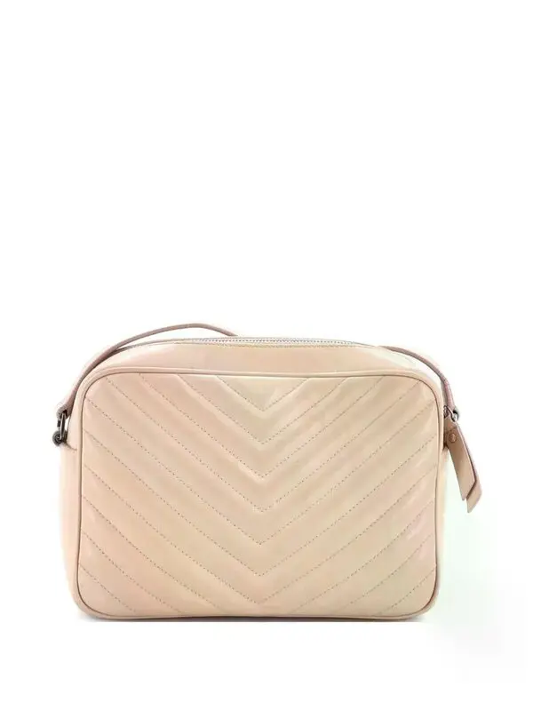 Saint Laurent Lou Camera Bag Matelasse Chevron Leather Small - Neutrals