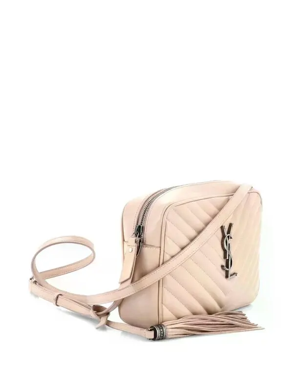 Saint Laurent Lou Camera Bag Matelasse Chevron Leather Small - Neutrals
