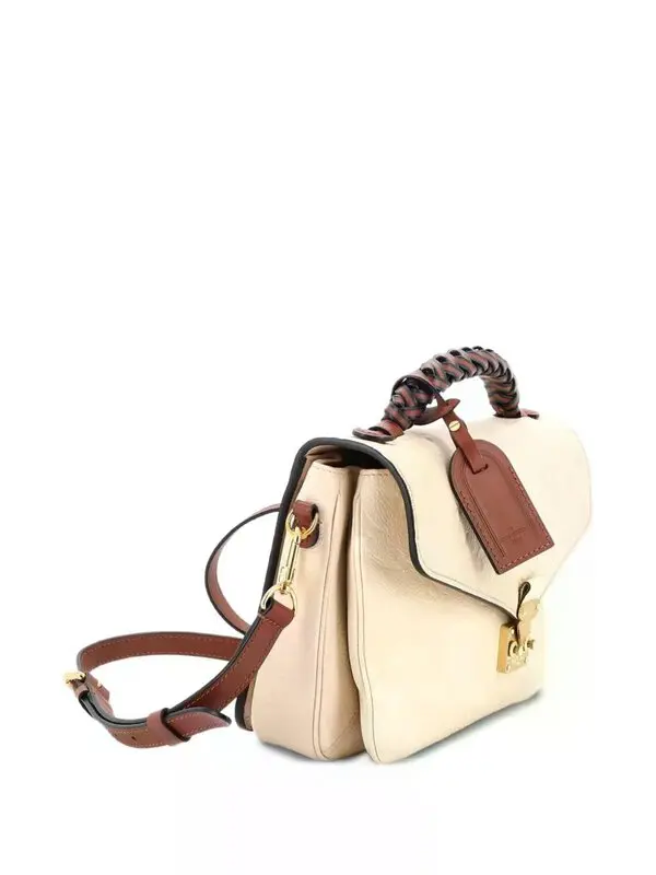 LOUIS VUITTON Braided Handle Pochette Metis Monogram Empreinte Leather Crossbody Bag - Neutrals