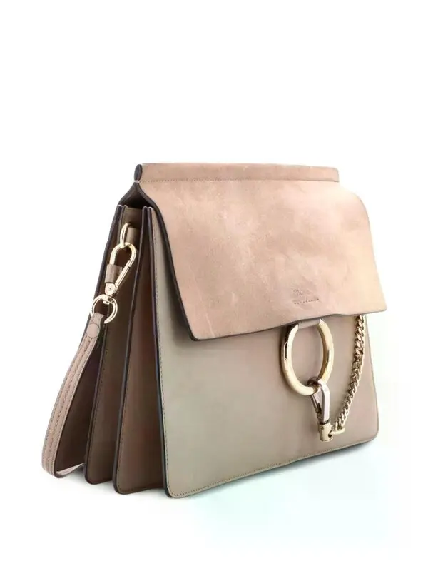 Chloé Faye Leather And Suede Medium Shoulder Bag - Neutrals