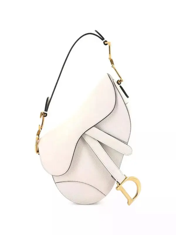 Dior Saddle Handbag Leather Mini Shoulder Bag - White