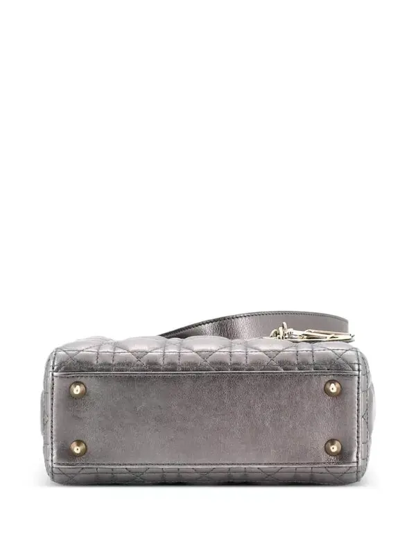 Dior My Abcdior Lady Bag Metallic Cannage Quilt - Grey