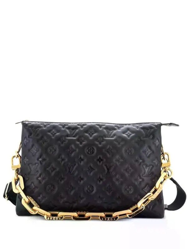 LOUIS VUITTON Coussin Mm Crossbody Bag Monogram Embossed Lambskin - Black