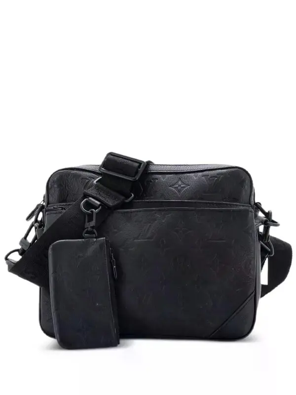 LOUIS VUITTON Trio Messenger Bag Monogram Shadow Leather - Black