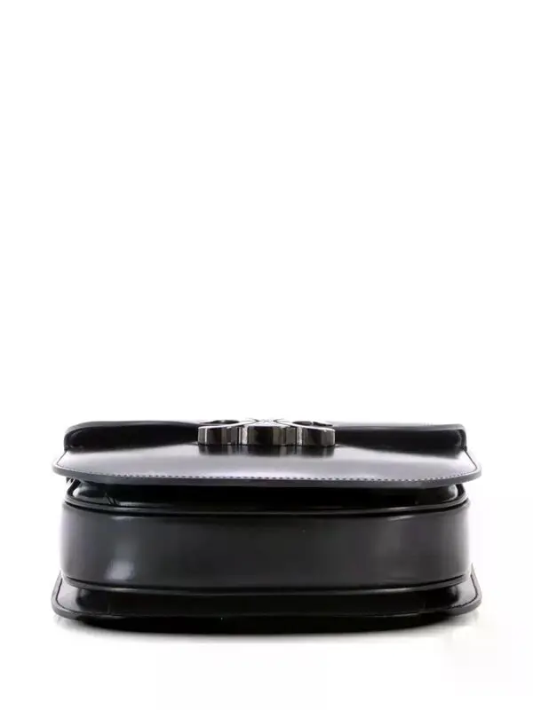 Celine Triomphe Besace Clea Chain Flap Bag - Black