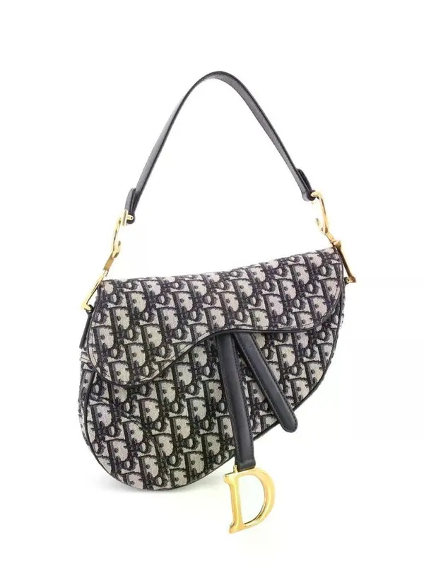 Dior Saddle Handbag Oblique Canvas Medium Shoulder Bag - Blue