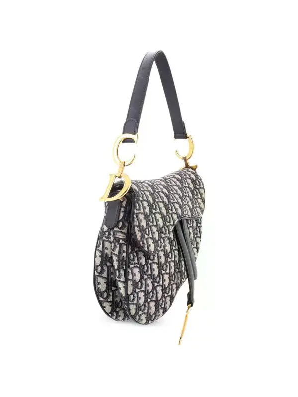 Dior Saddle Handbag Oblique Canvas Medium Shoulder Bag - Blue