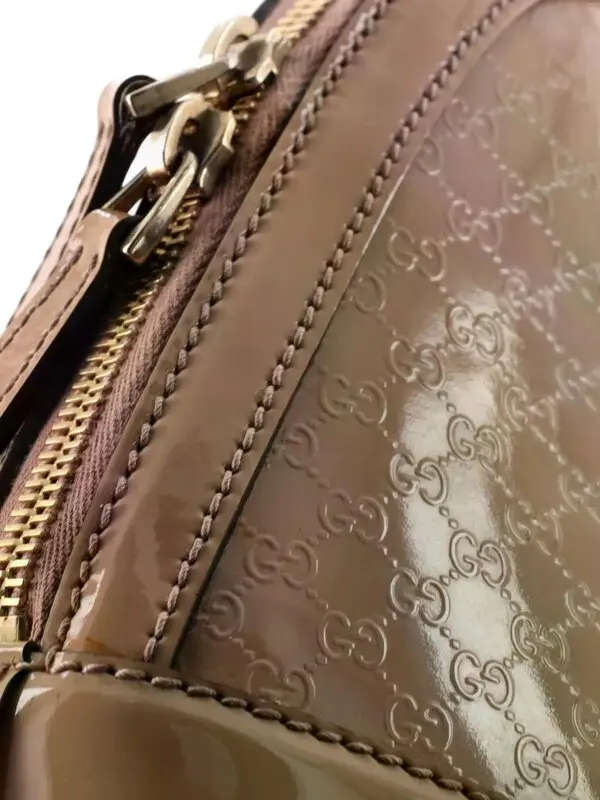 Gucci Micro Guccissima Patent Small Satchel Top Handle Bag