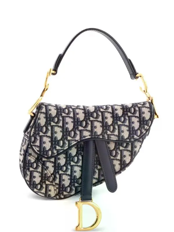 Dior Saddle Handbag Oblique Canvas Mini Shoulder Bag - Blue