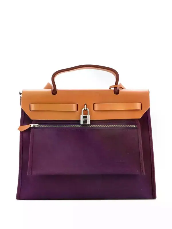 Hermès Herbag Zip Leather And Toile 31 Shoulder Bag