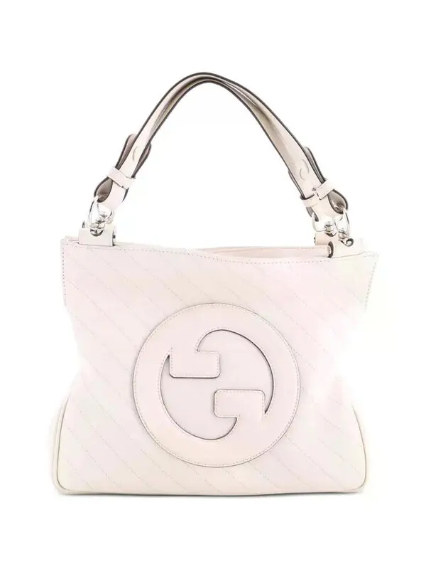 Gucci Blondie Nm Diagonal Quilted Leather Small Tote Bag - White