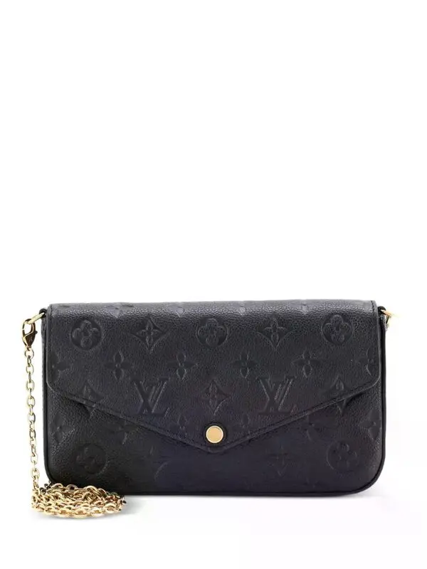 LOUIS VUITTON Felicie Pochette Monogram Empreinte Leather - Black