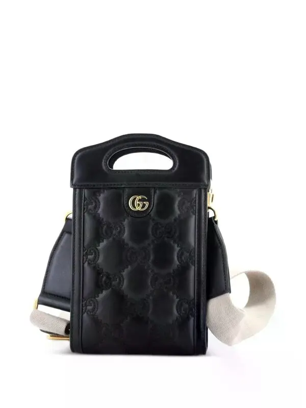 Gucci Gg Matelasse Leather Mini Crossbody Bag - Black