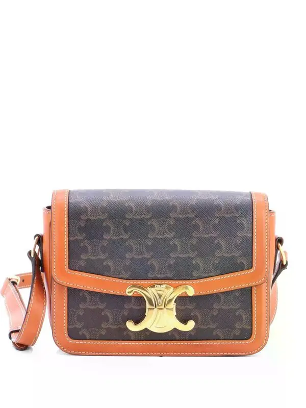 Celine Triomphe Coated Canvas Teen Shoulder Bag - Brown