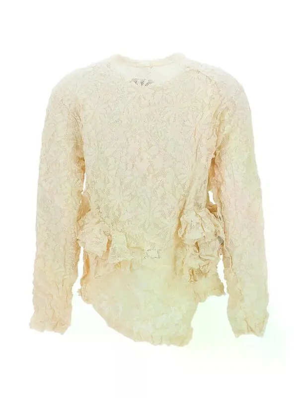 Comme Des Garçons Ruffled Floral Blouse - Neutrals