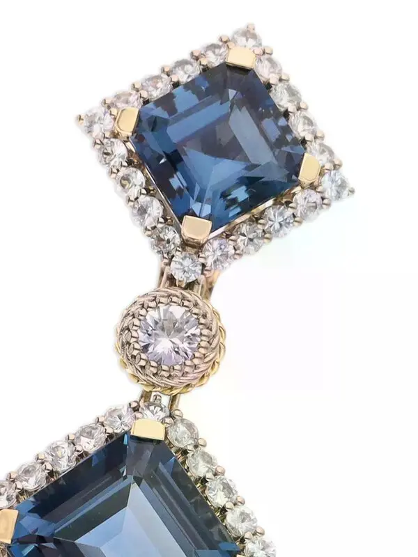 Dolce & Gabbana 18kt White And Yellow Gold Drop Earrings With Topaz And Sapphire
