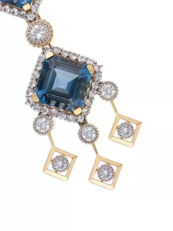 Dolce & Gabbana 18kt White And Yellow Gold Drop Earrings With Topaz And Sapphire
