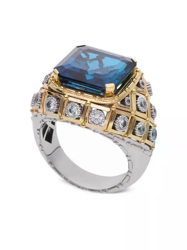 Dolce & Gabbana 18kt Gold Topaz And Sapphires Ring - Blue