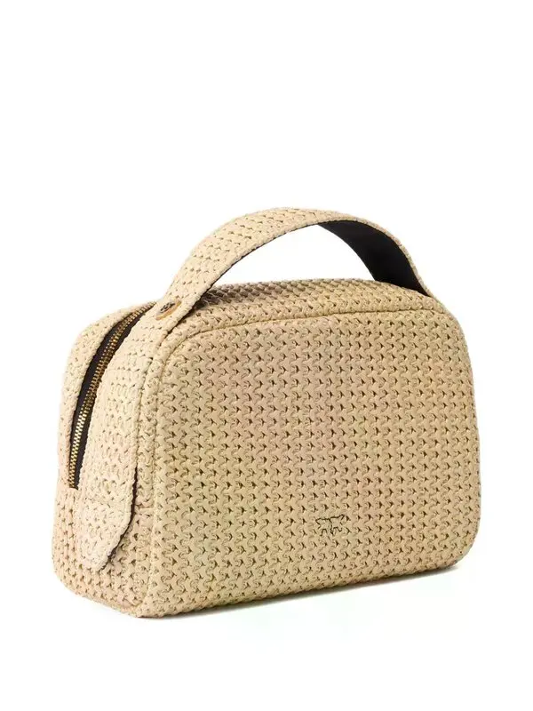 Pinko Raffia Mini Bag With Embroidered Logo