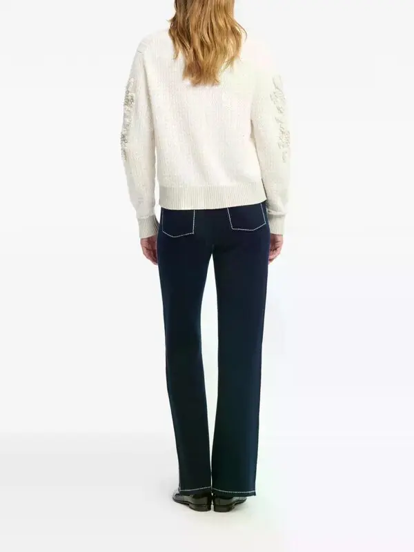 BARRIE B-logo Cashmere Cardigan - Neutrals