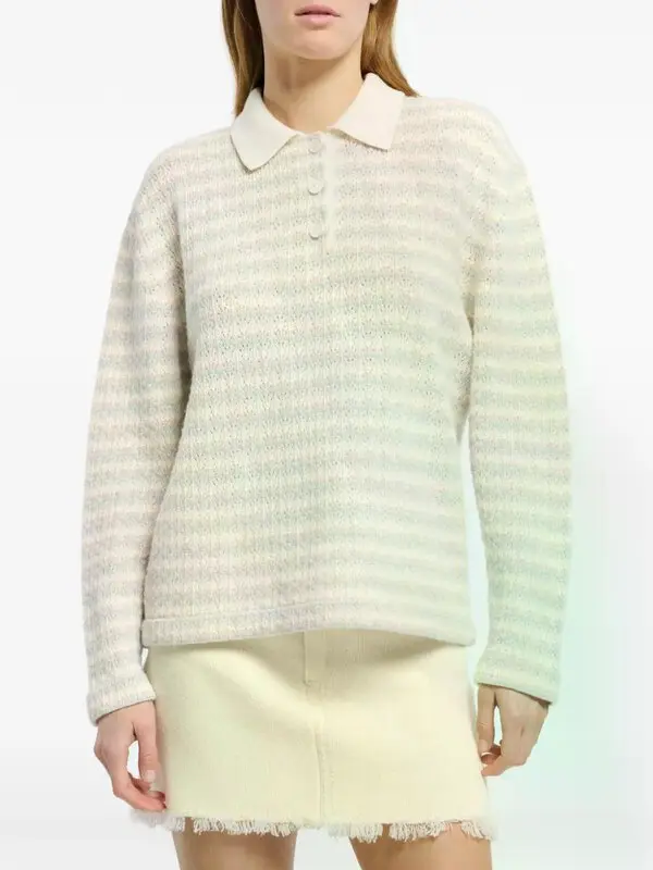 BARRIE Striped Polo Top