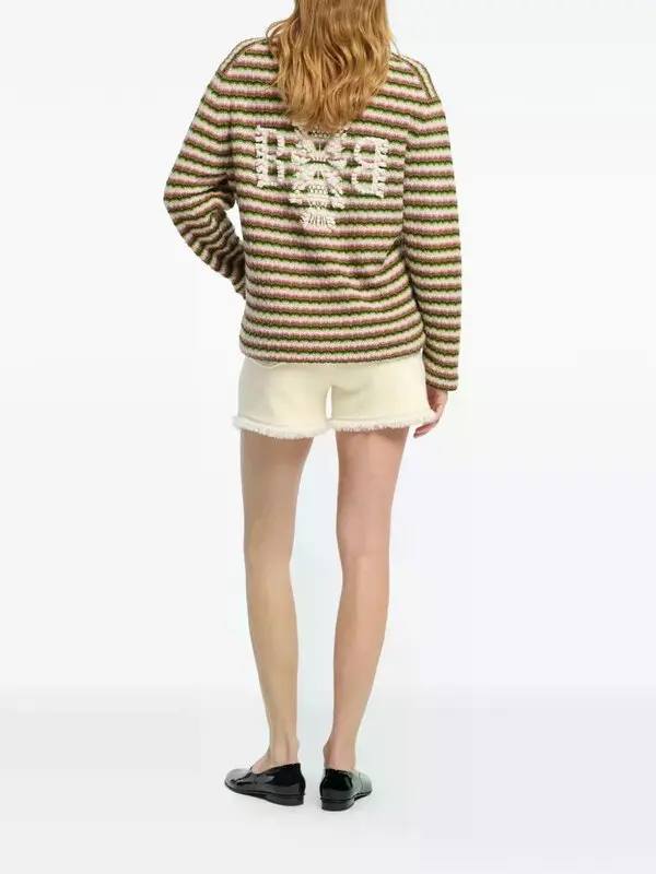 BARRIE Lace Cashmere Polo Top - Neutrals