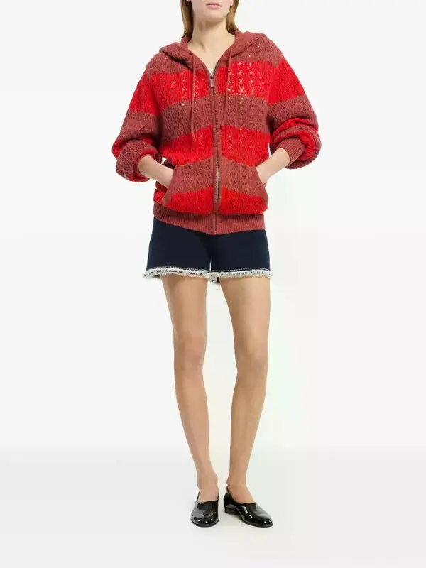 BARRIE Striped Zip-up Hoodie