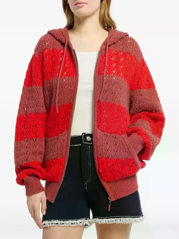 BARRIE Striped Zip-up Hoodie