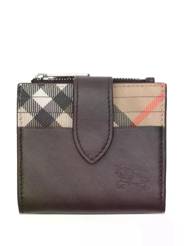 Burberry Pop Check Zip Wallet - Brown