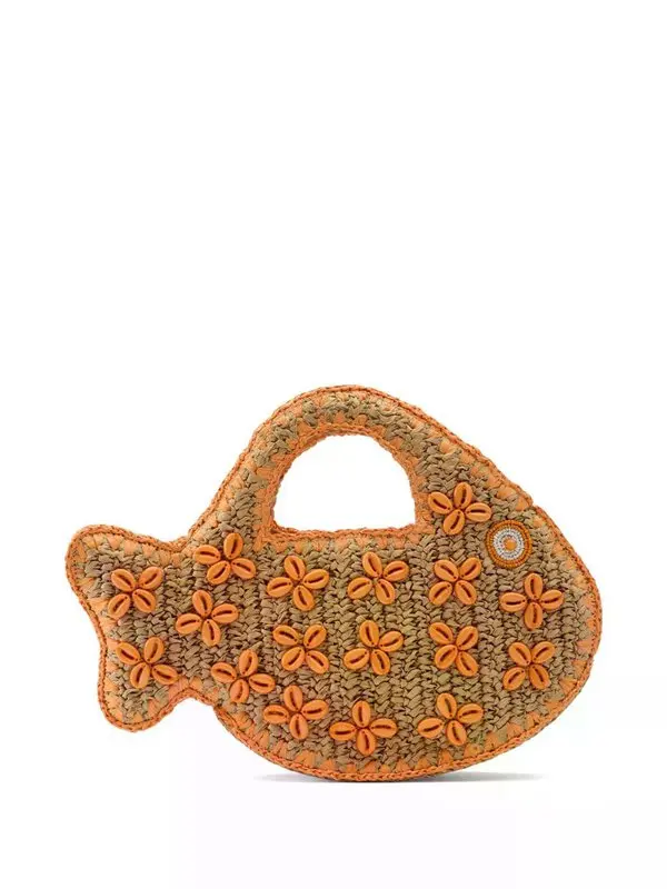 SIMONMILLER Flower-appliqué Fish Tote - Neutrals