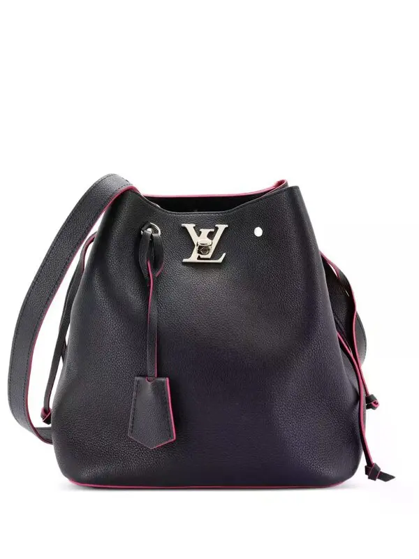 LOUIS VUITTON Lockme Leather Bucket Bag - Black