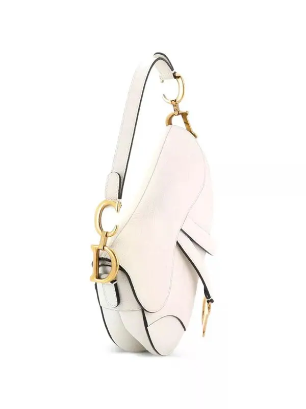 Dior Saddle Leather Mini Shoulder Bag - White